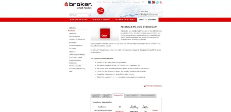 S Broker bietet aktuell Sonderkonditionen zu Deka Invest ETFs an ...